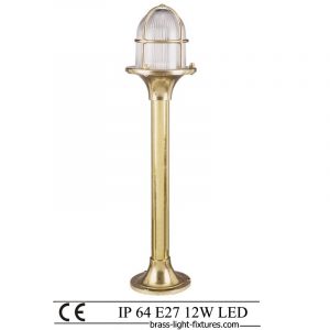 Garden post lights. Brass column lamp