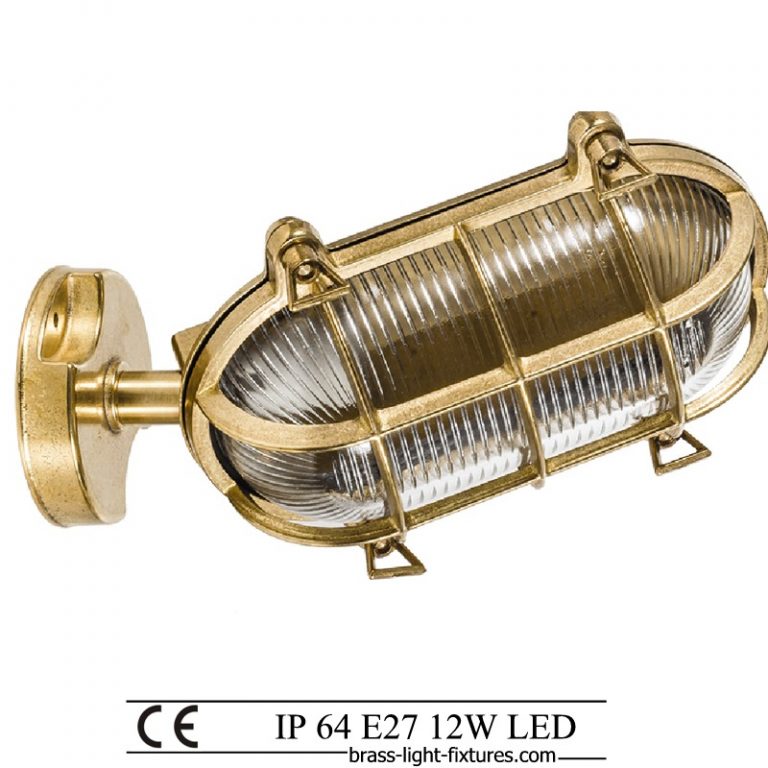 Brass bulkhead outdoor wall light. Nautical Décor